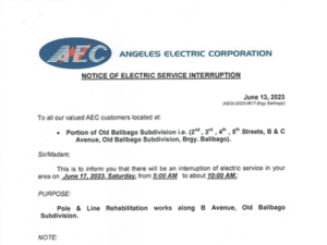 Advisories – Angeles Electric