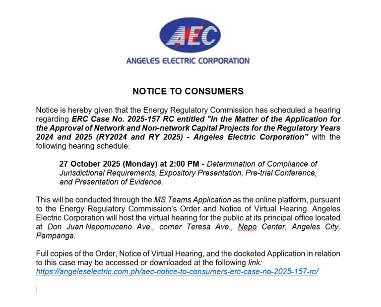 Advisories – Angeles Electric