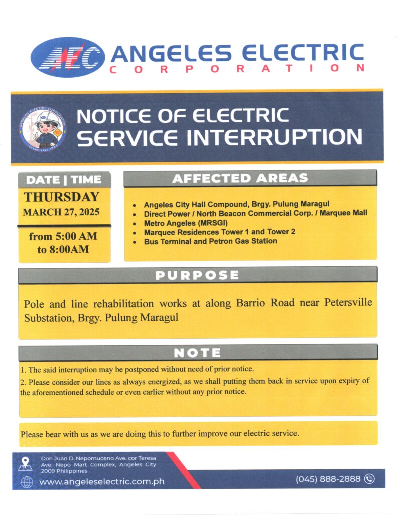 System Advisories – Angeles Electric