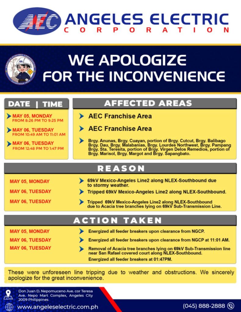 System Advisories – Angeles Electric