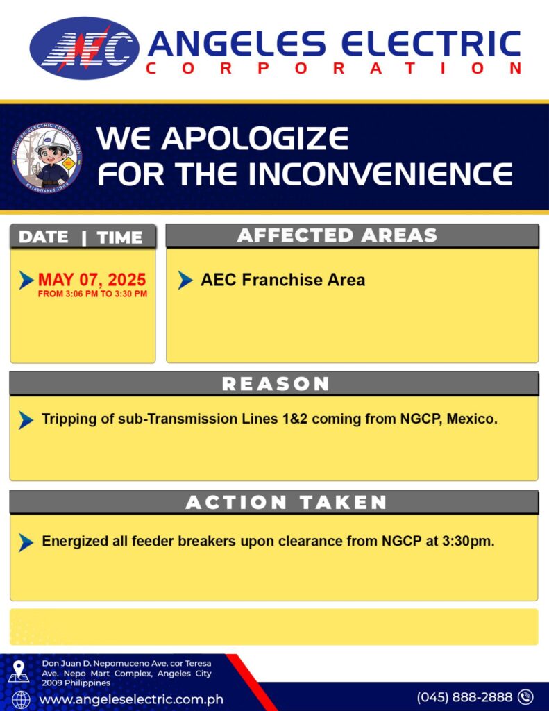 System Advisories – Angeles Electric